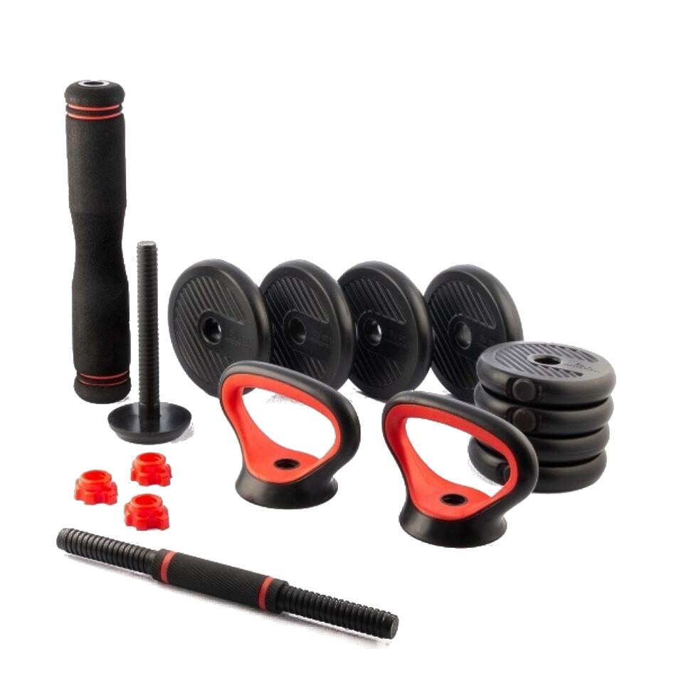 Set greutati 6 in 1, InnovaGoods, Reglabil, Negru/Rosu - eMAG.ro