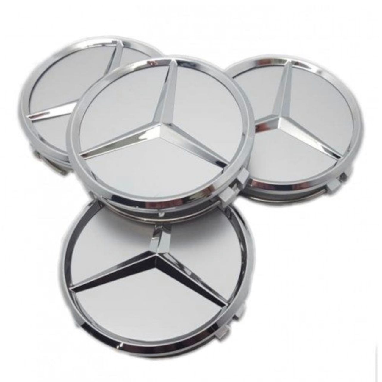 Set 4 capacele roti 75mm Mercedes Benz model STAR grey pentru jante ...