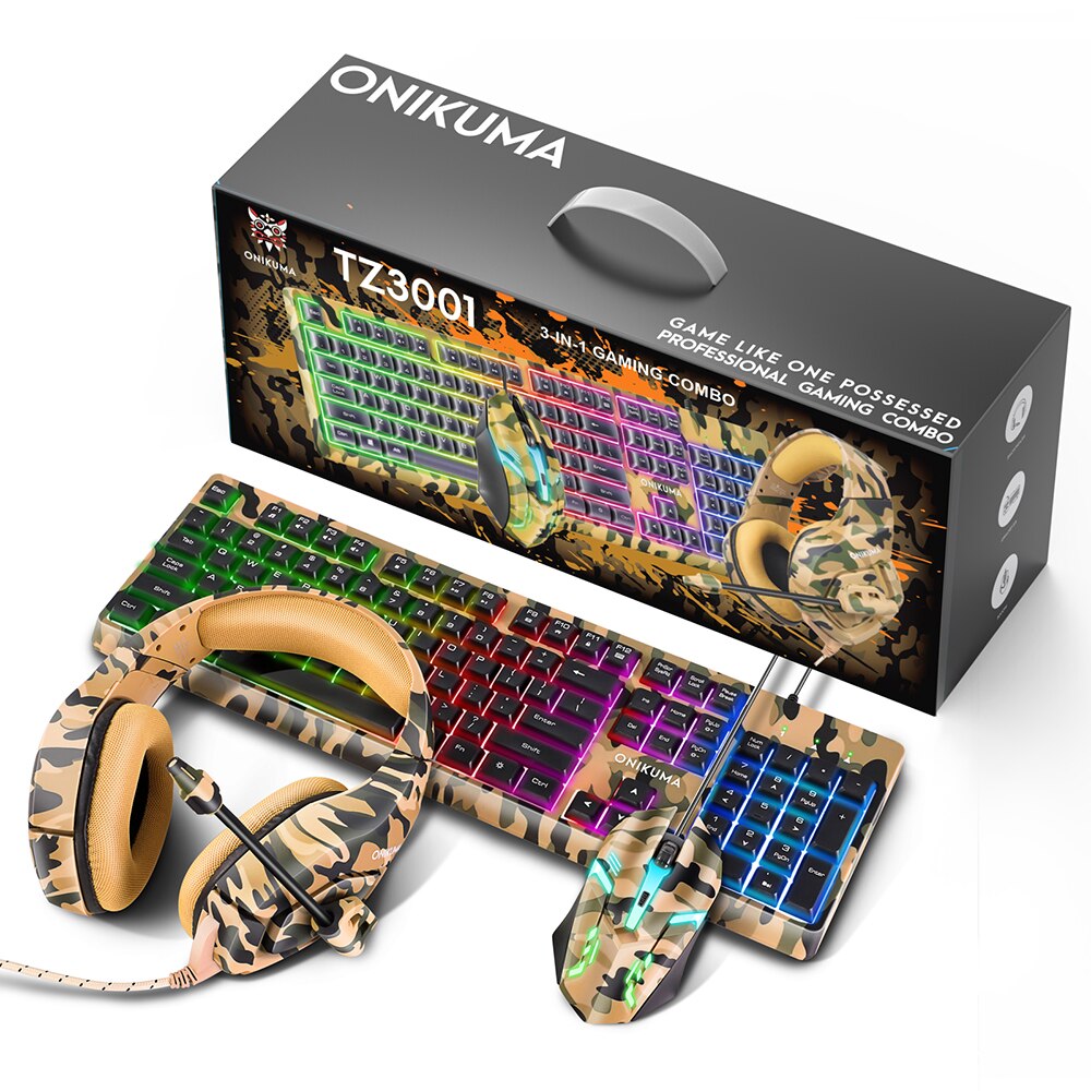 Kit gaming, ONIKUMA, 3 Piese, USB, Galben - eMAG.ro