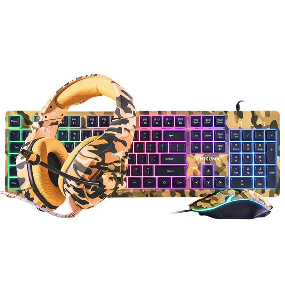 Kit gaming, ONIKUMA, 3 Piese, USB, Galben - eMAG.ro