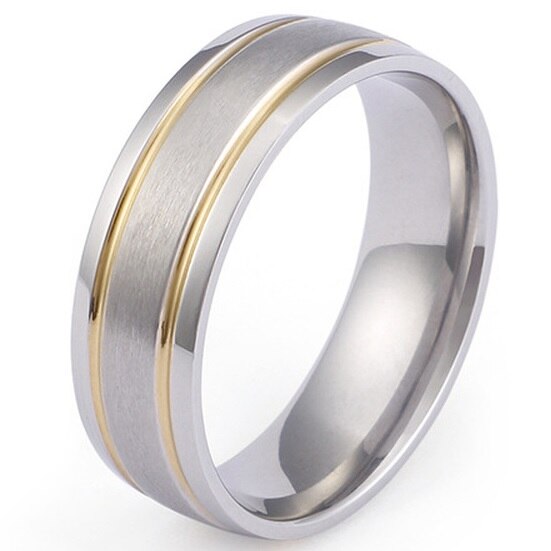 Inel pentru barbati, IZMAEL, Inox, Argintiu, Auriu - eMAG.ro