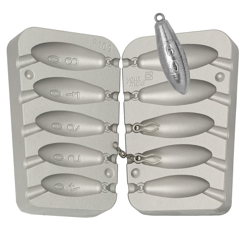 Matrita de plumb pescuit torpila cu 5 plumb de 40-50-60-70-80 grame ...