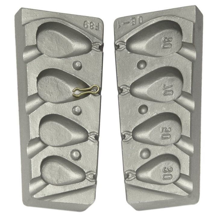Matrita de plumb pescuit 4 picaturi plate pe 30-50-70-80 grame ...