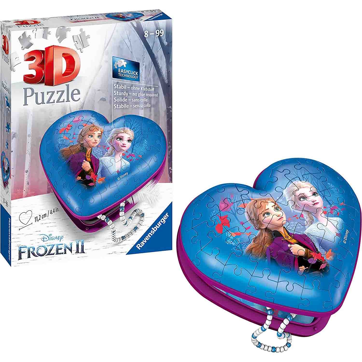 Puzzle 3D Ravensburger - Cutie in forma de inima, Disney Frozen, 216 ...