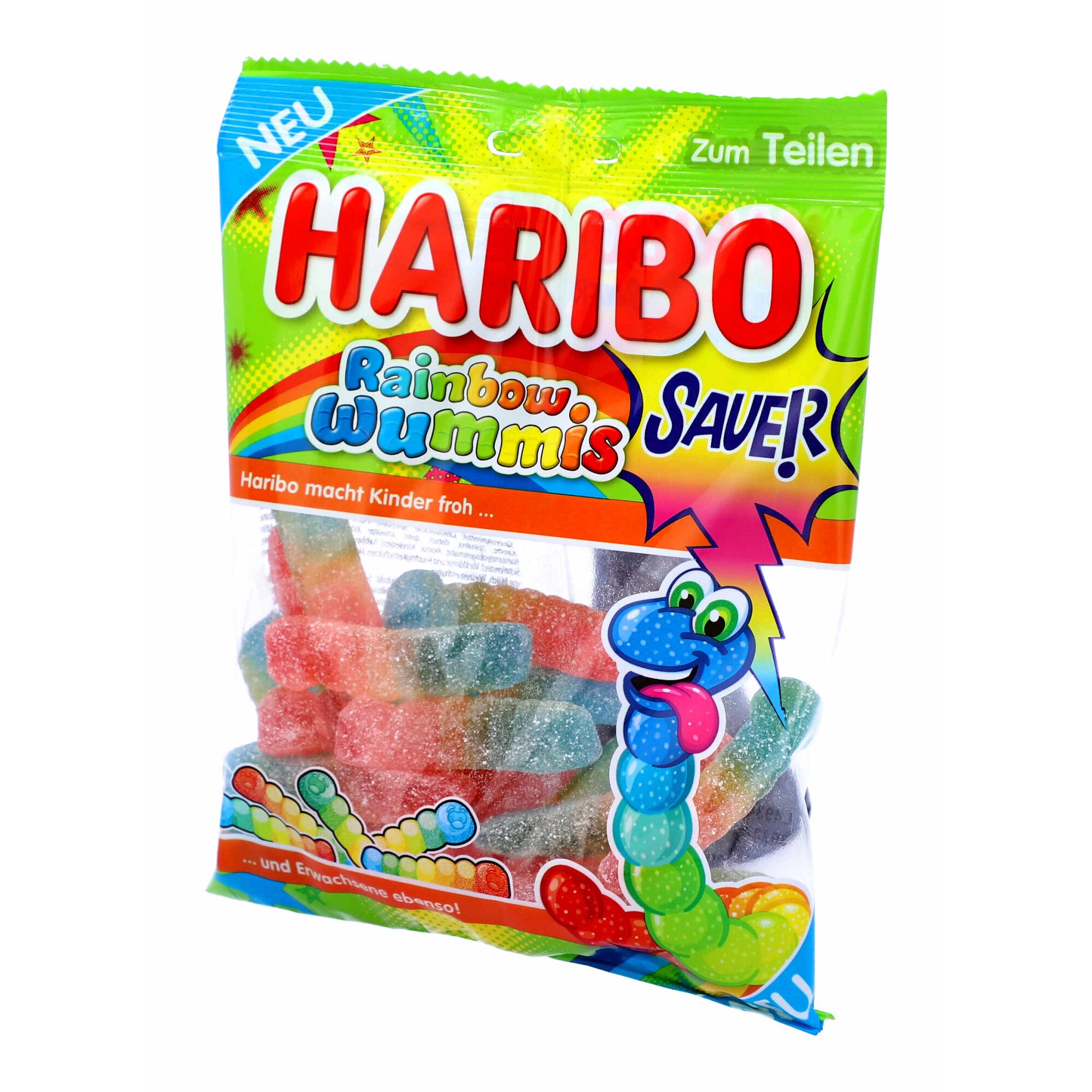 Jeleuri Rainbow Worms, Haribo, Aroma fructe, 160 g - eMAG.ro