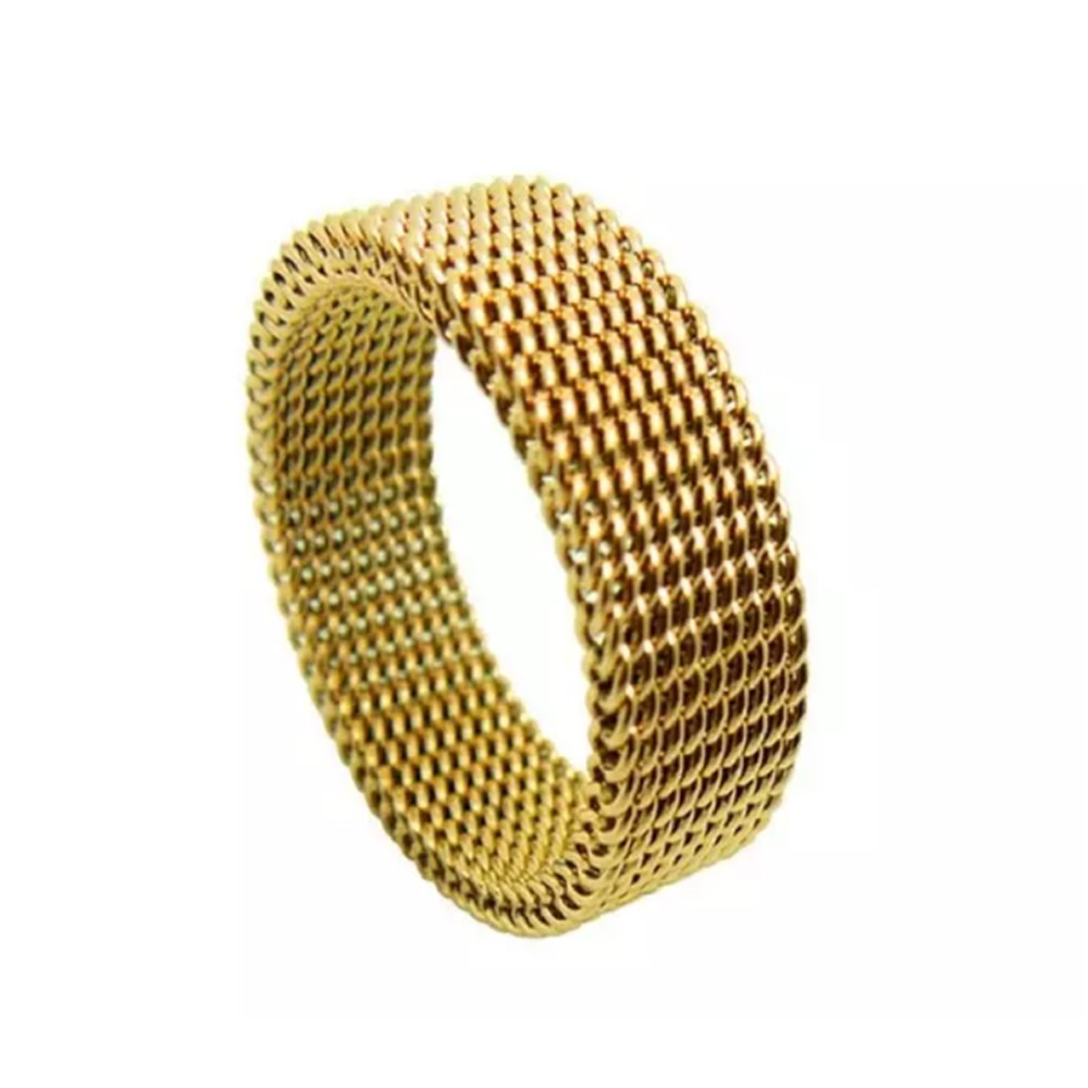 Inel impletit dama, The Veue, Argint 925/Inox, 17 mm, Auriu - eMAG.ro