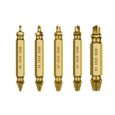 Set extractoare suruburi rupte, uzate, cu 2 capete, 5 piese - eMAG.ro