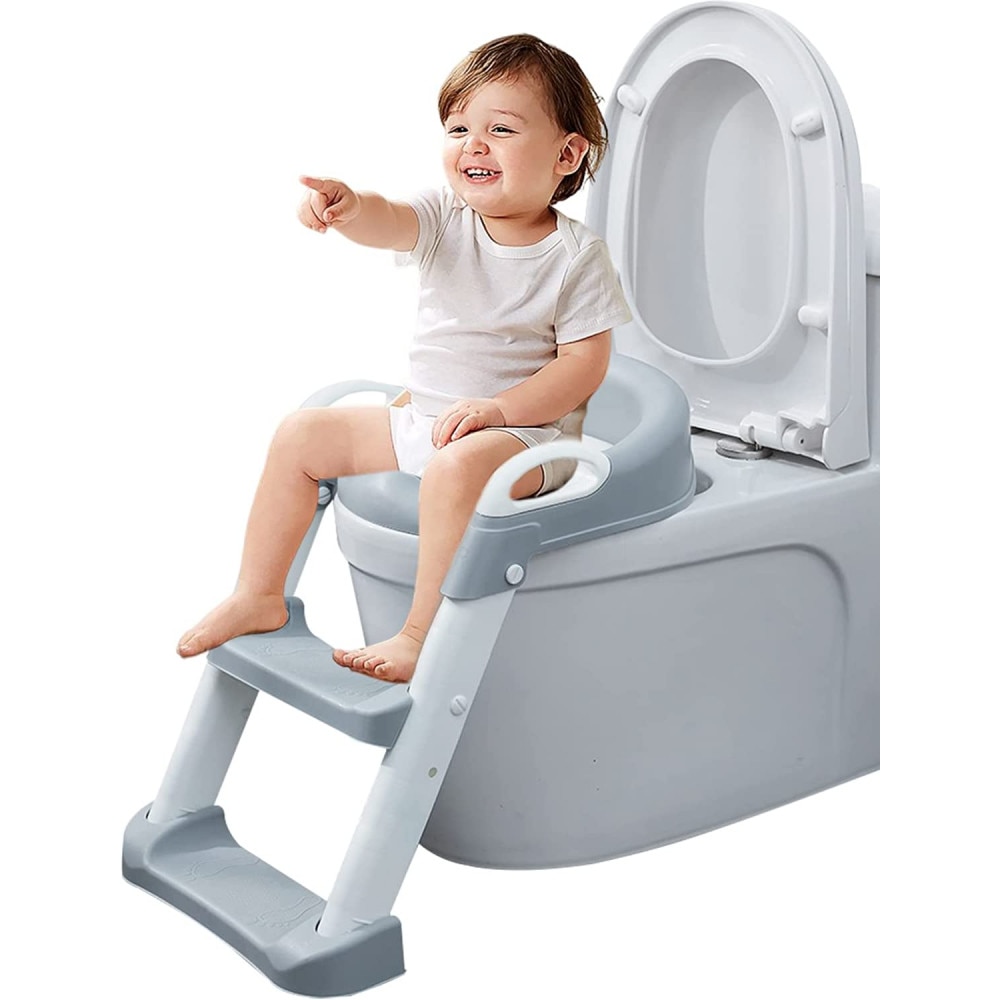 Reductor toaleta cu scara Little Mom Grow Up Grey - eMAG.ro