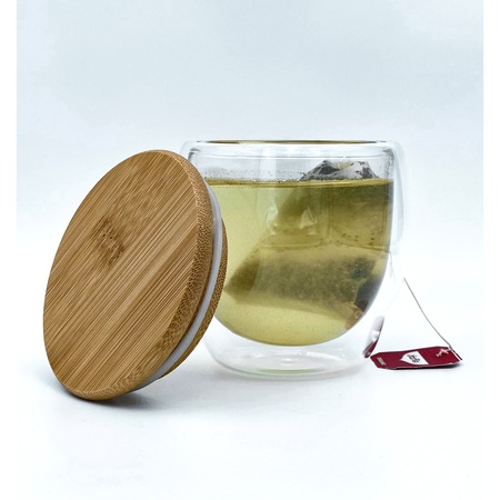 Pahar cu pereti dubli si capac din bambus cu inchidere etansa pentru ...