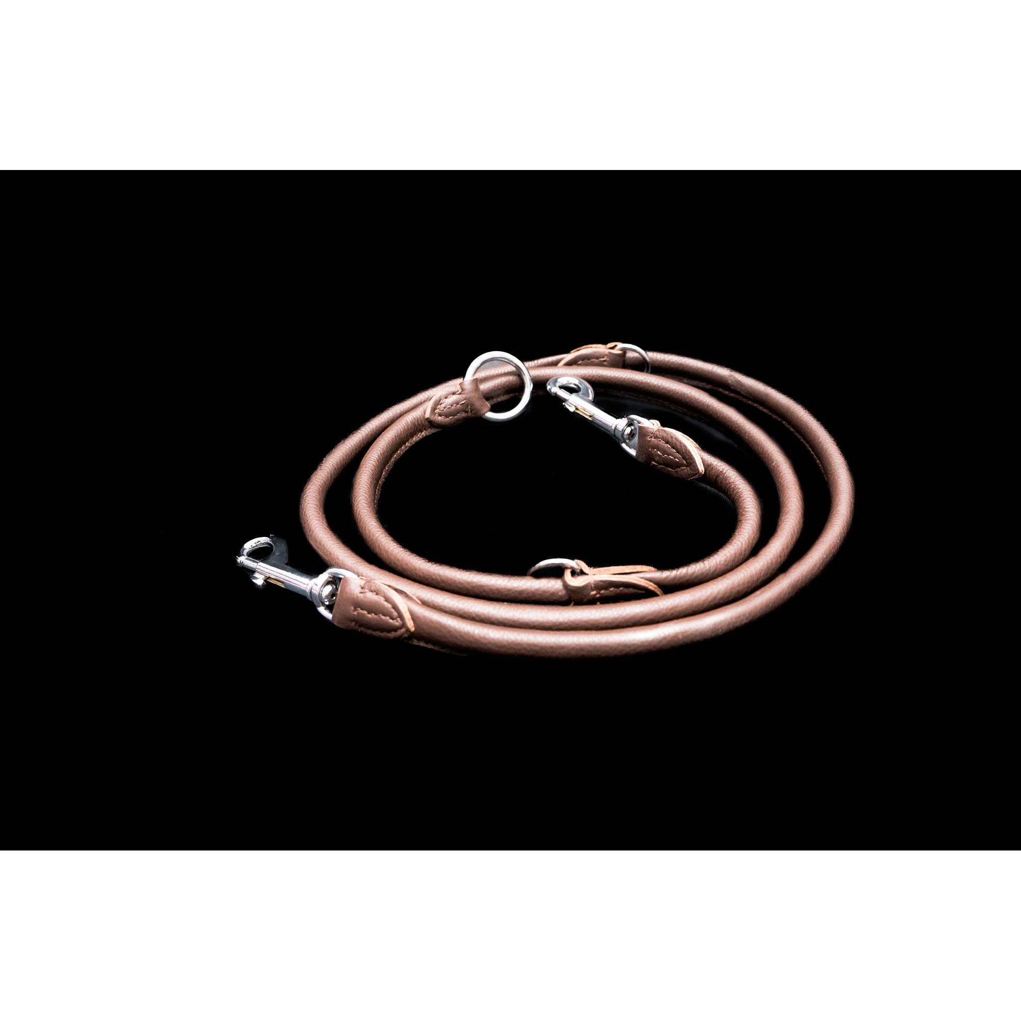 Lesa caine Let's Glow, piele naturala maro, lungime 160 cm, gama Pet ...