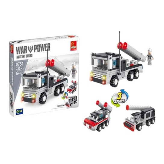 Set cuburi constructie camion cu rachete 222 piese Peizhi - eMAG.ro