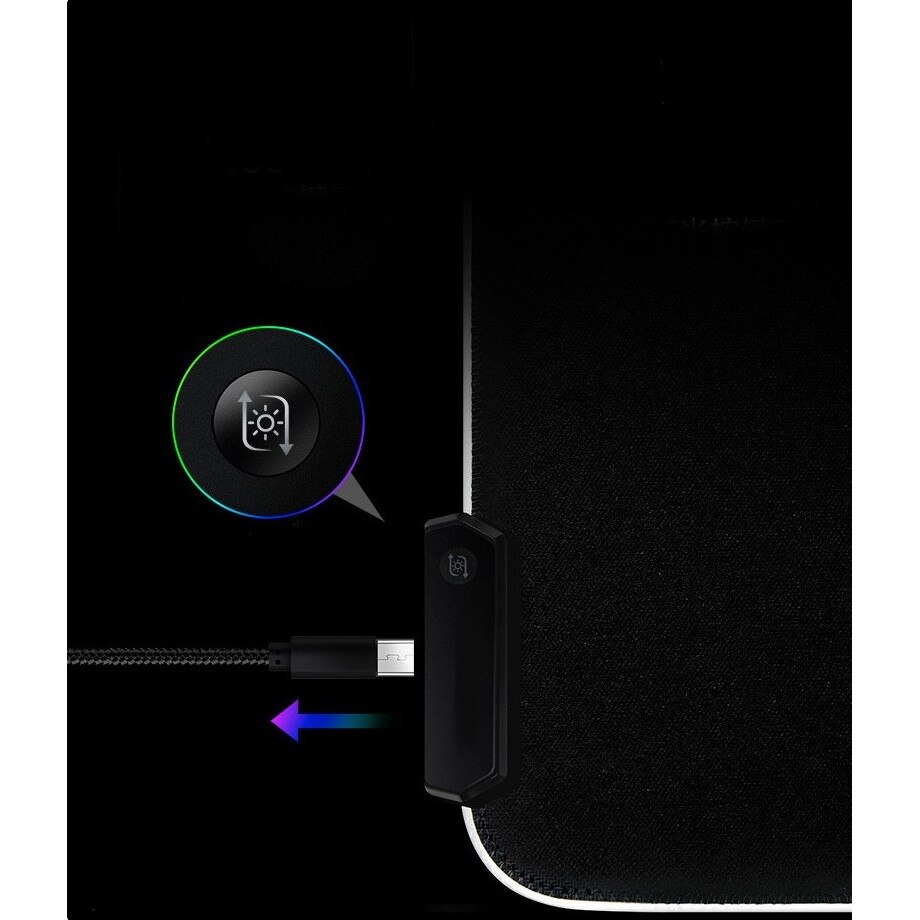 MousePad profesional Gaming RGB mare XXL, Lumini LED, Suprafata moale ...