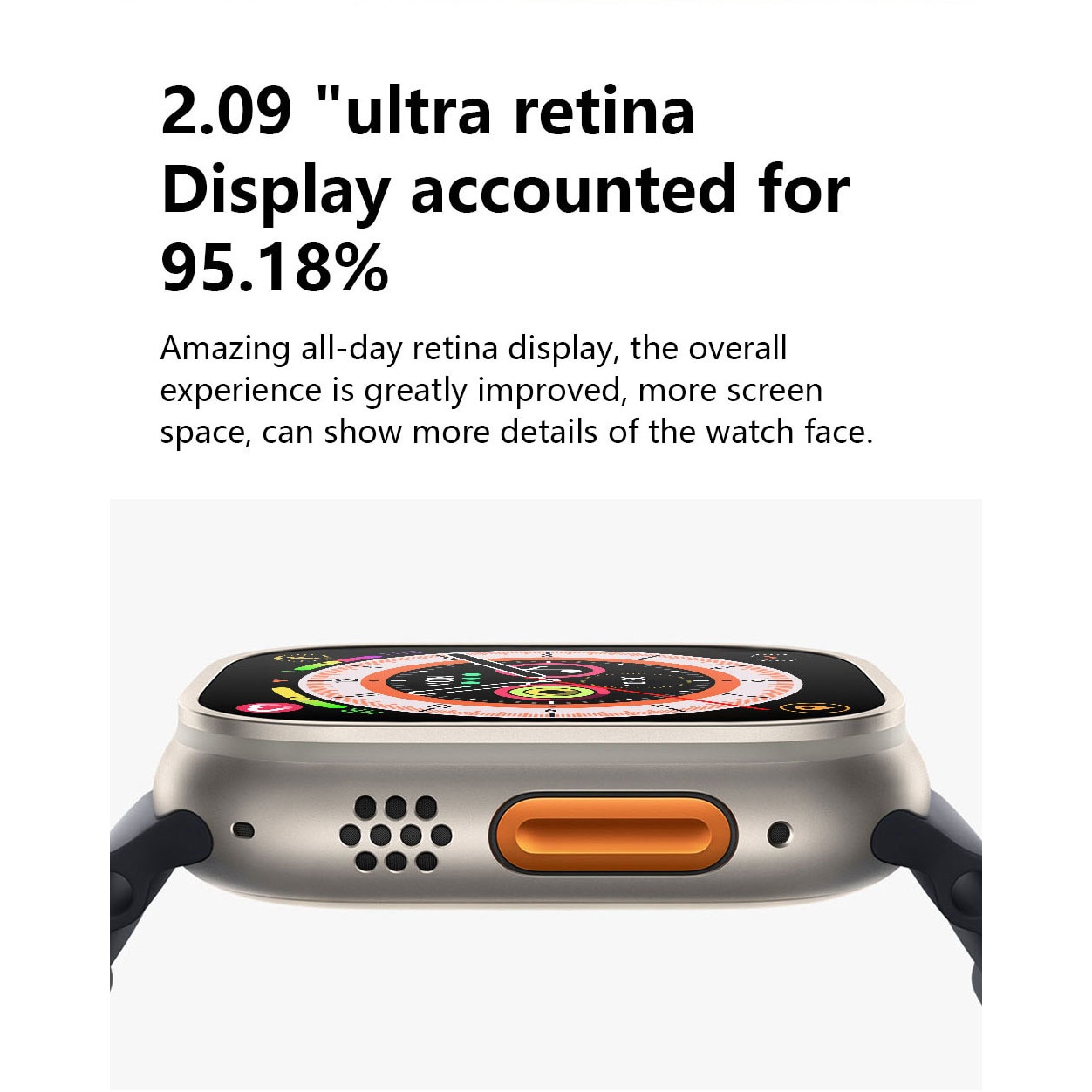 Smartwatch U8 Ultra, Bluetooth, 2.09", Rezistent la apa, Portocaliu ...