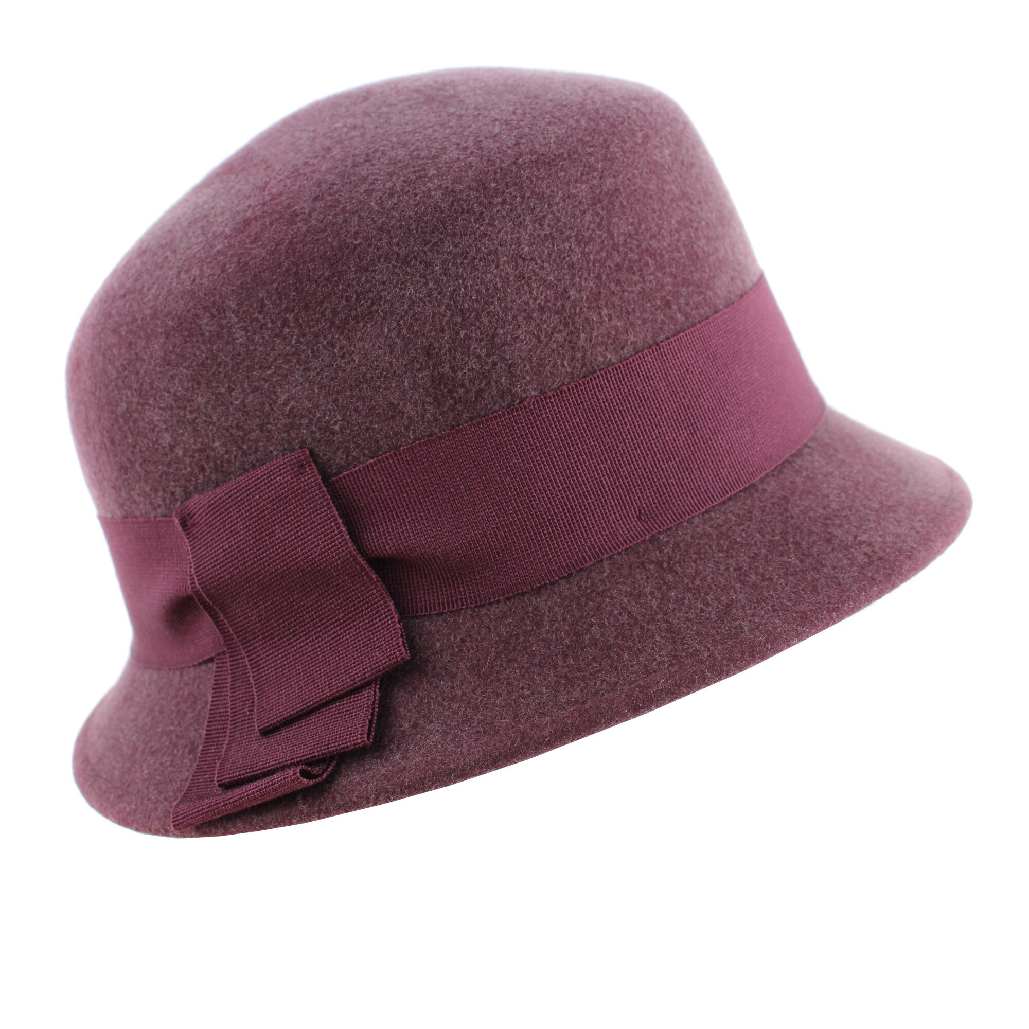 Palarie din fetru HatYou CF0307, Rosu bordo melange - eMAG.ro