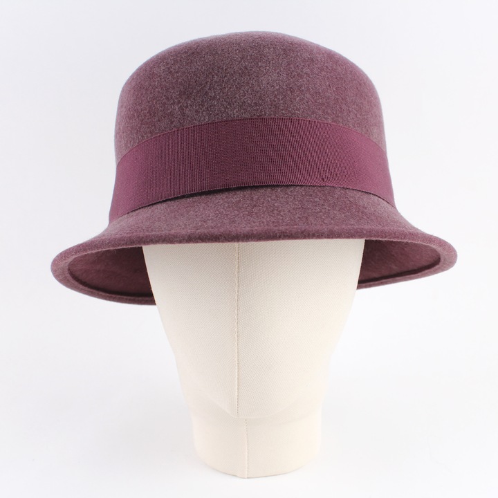 Palarie din fetru HatYou CF0307, Rosu bordo melange - eMAG.ro