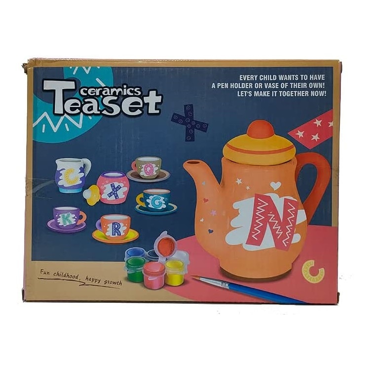 Set pictura pe ceramica, Ceramics Tea Set, Petrecere cu ceai, 15 piese ...