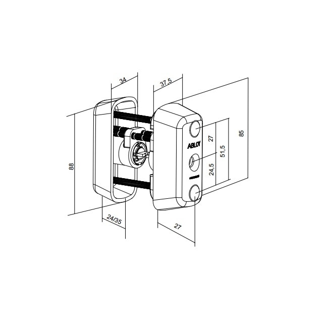 Брава с кука ABLOY LC307, допълнителна, за профилни врати, с включен ...