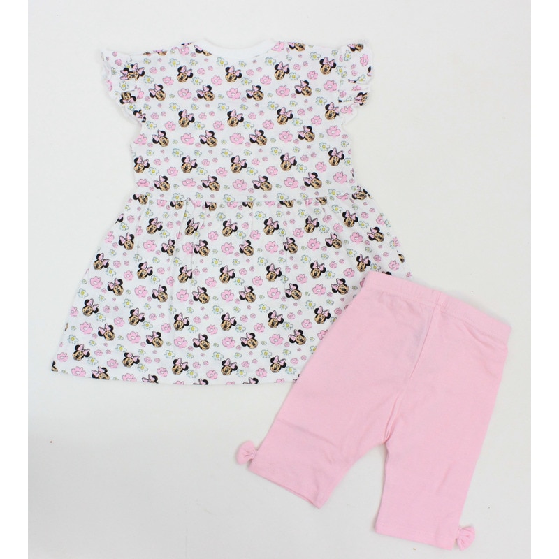 Compleu bebe vara, Minnie cu flori, roz deschis 62 CM - eMAG.ro