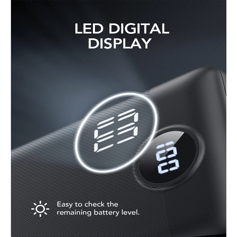 Baterie externa 20000mAh, LED display screen, Power bank portabil, 4 ...