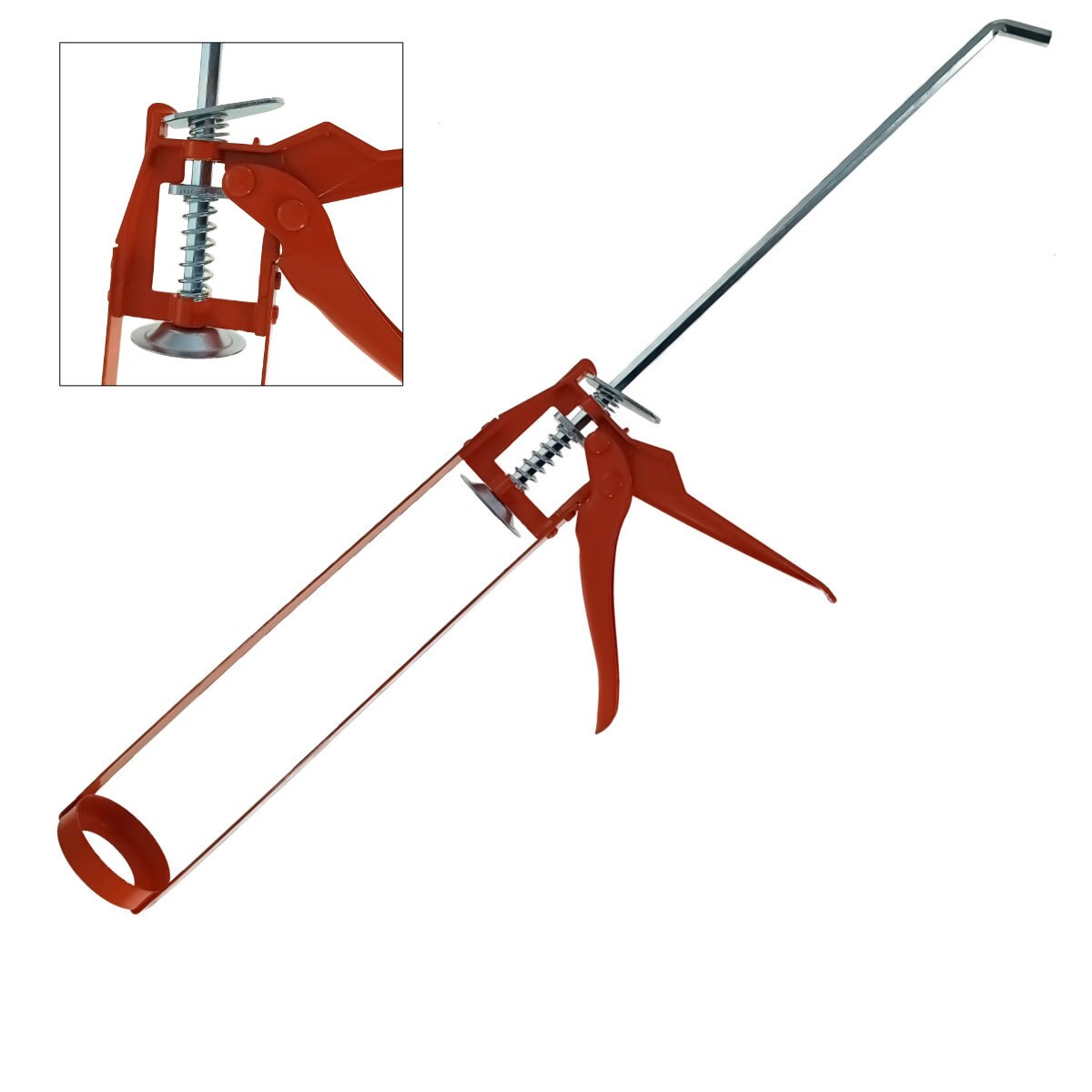 Pistol pentru tuburi de silicon, FS-11031, 2 tije, din metal, rosu ...