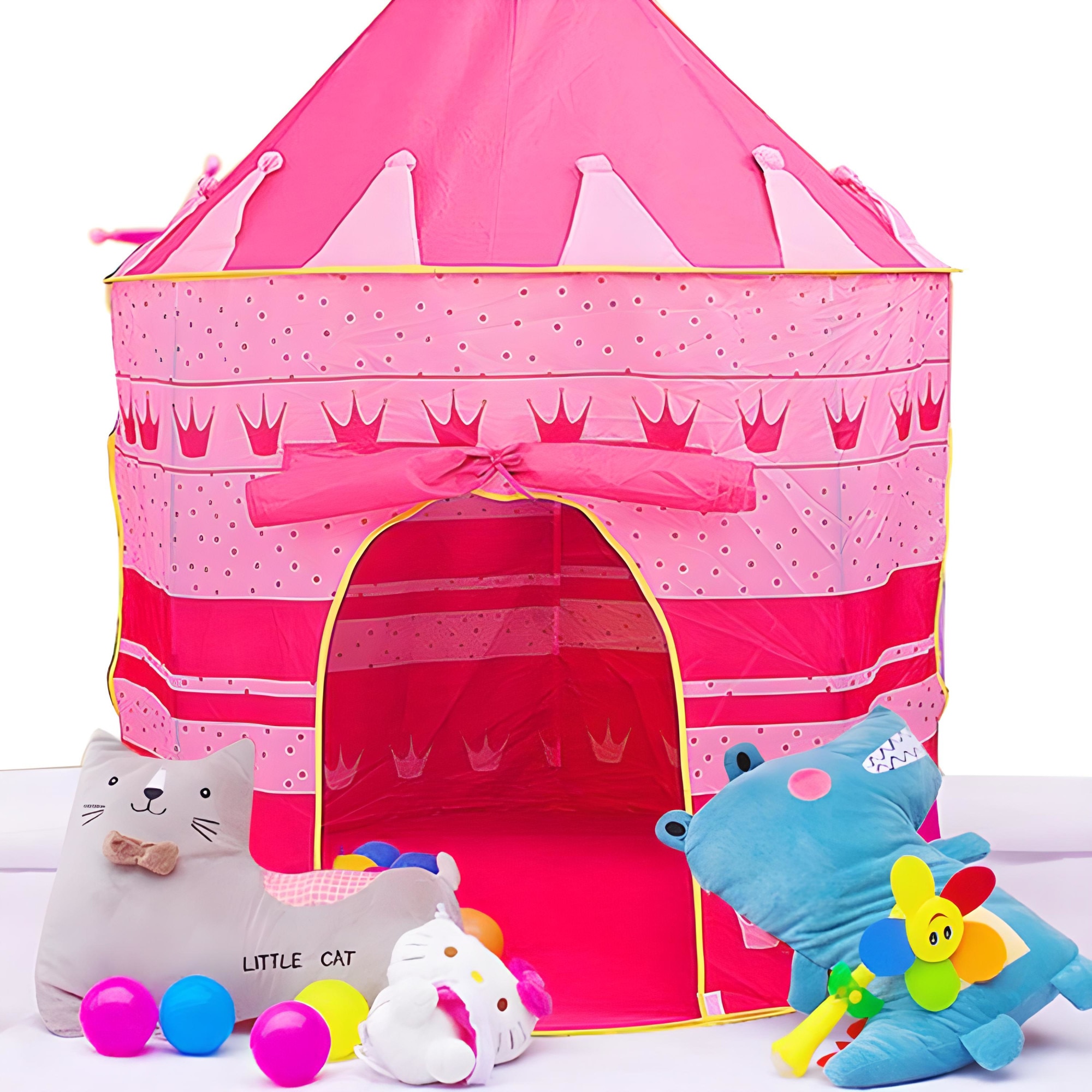 Cort de Joaca pentru Copii, castel printese roz 135 x 105 x 105 cm ...