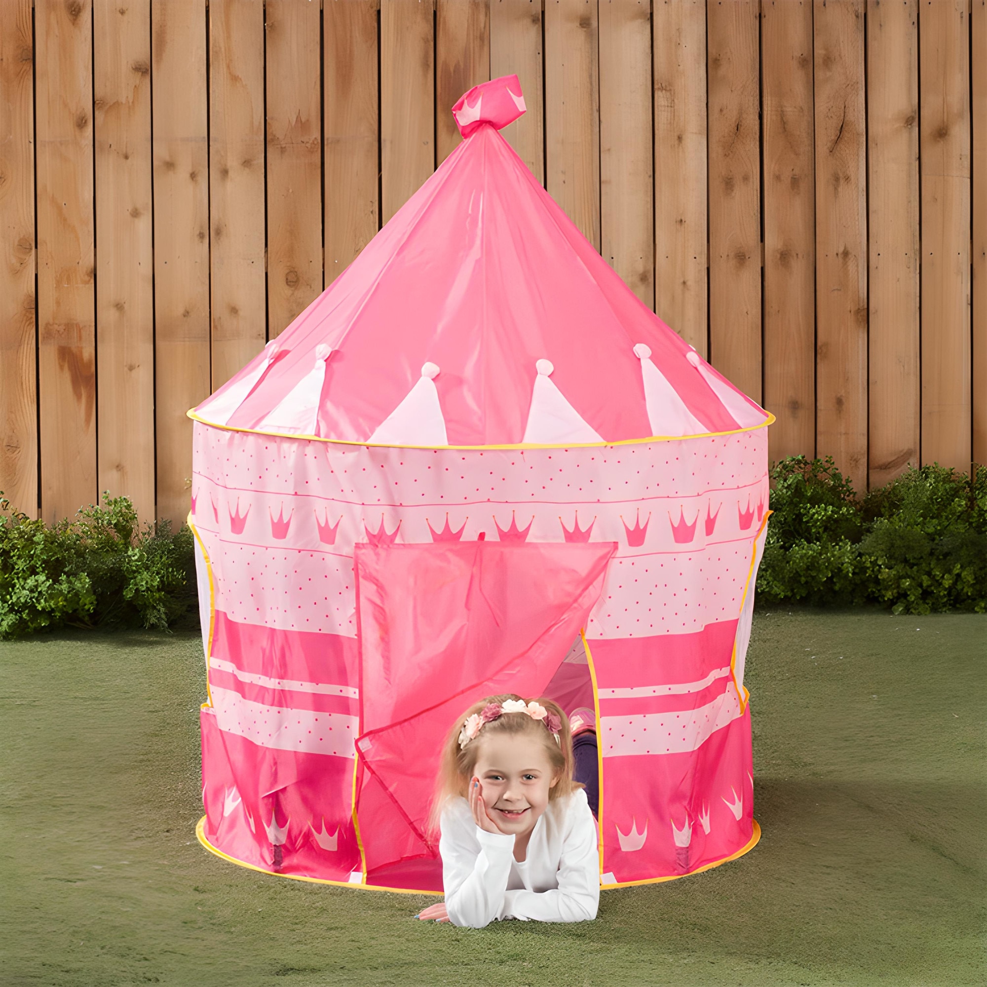 Cort de Joaca pentru Copii, castel printese roz 135 x 105 x 105 cm ...