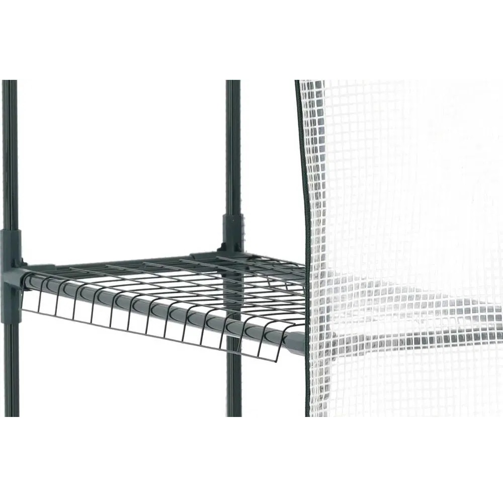 Solar Gradina cu rafturi pentru plante si flori 140 x 73 x 200 cm alb ...