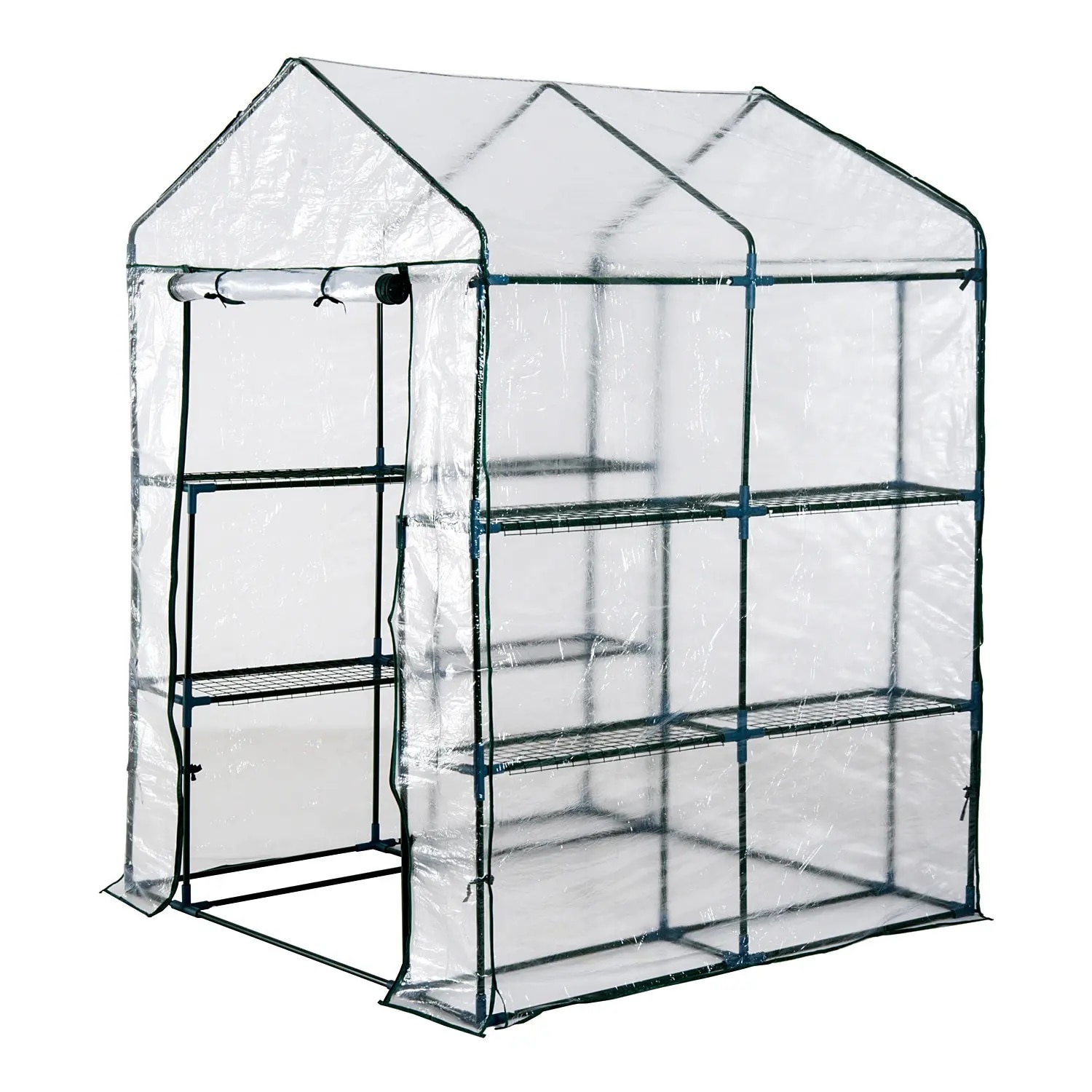 Solar Gradina cu rafturi pentru plante si flori 140 x 140 x 200 cm alb ...