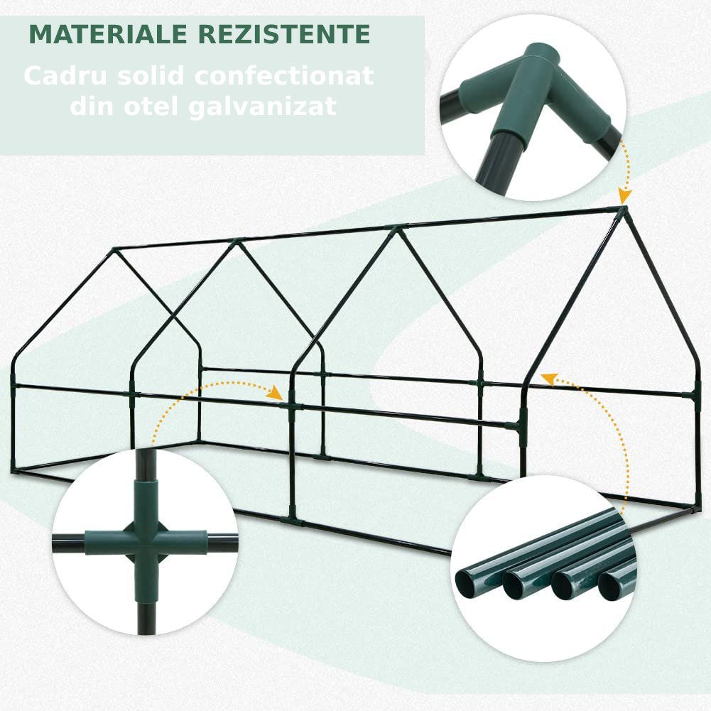 Mini sera de gradina pentru plante 295 x 95 x 95cm - eMAG.ro