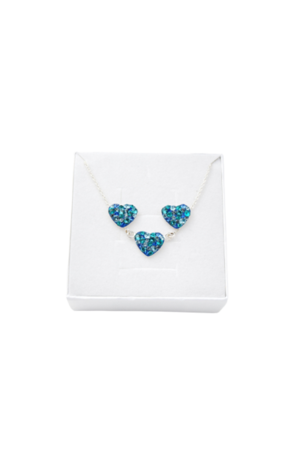 Set cercei si lantisor Inimioara Swarovski, Argint 925 - eMAG.ro