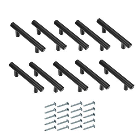 Set 10 manere inox negre 156 mm lungime, distanta gauri 96 mm cu ...