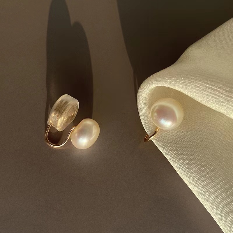 Cercei cu perle naturale, Diva4u®, Tip clips pentru ureche, Argint 925 ...