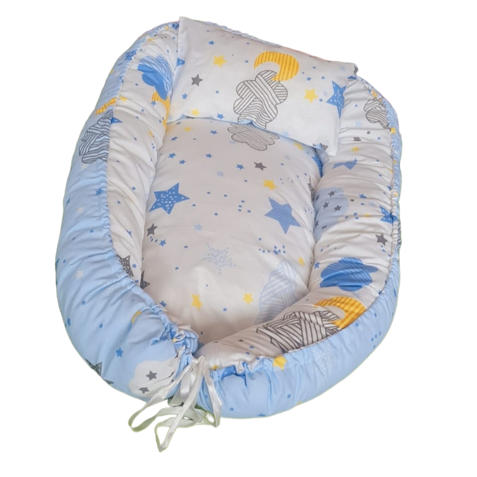 Cosulet bebelus pentru dormit RoTop Baby Nest Cocoon 90x50 cm Albastru ...