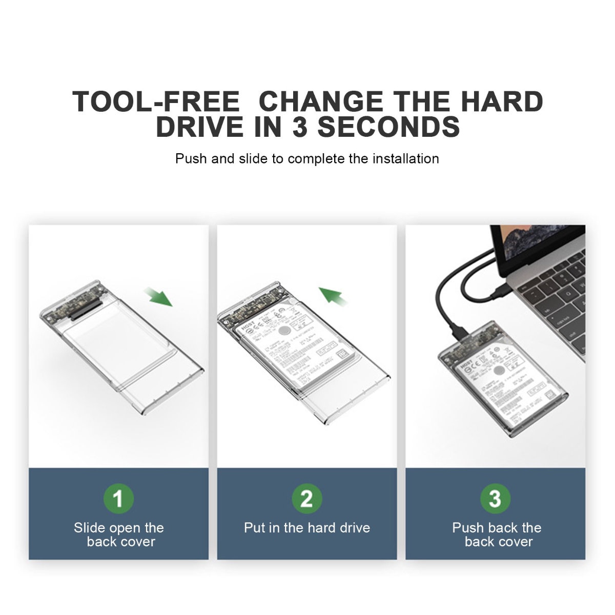 Rack extern pentru HDD/SSD 2.5 inch, USB 3.0, SATA, capacitate pana la ...