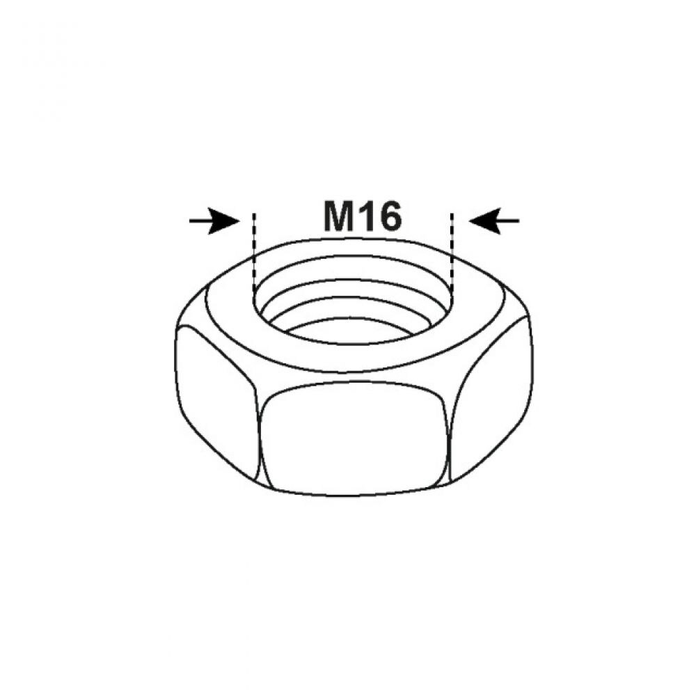 Blister 10 piulite hexagonale cu filet metric DIN 934-6 M16, Connex ...