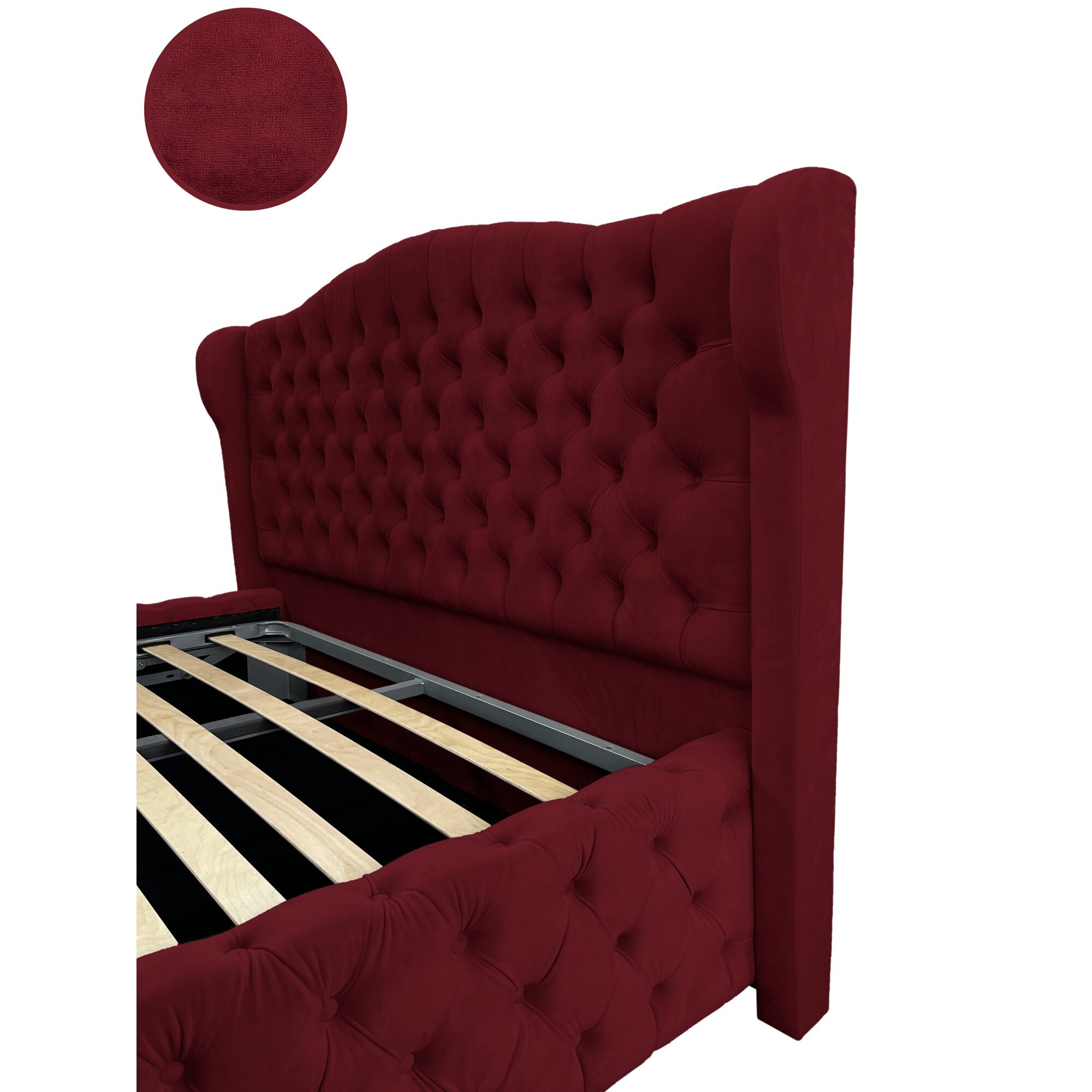 Pat tapitat Casper Luxury, cu lada de depozitare si somiera rabatabila ...