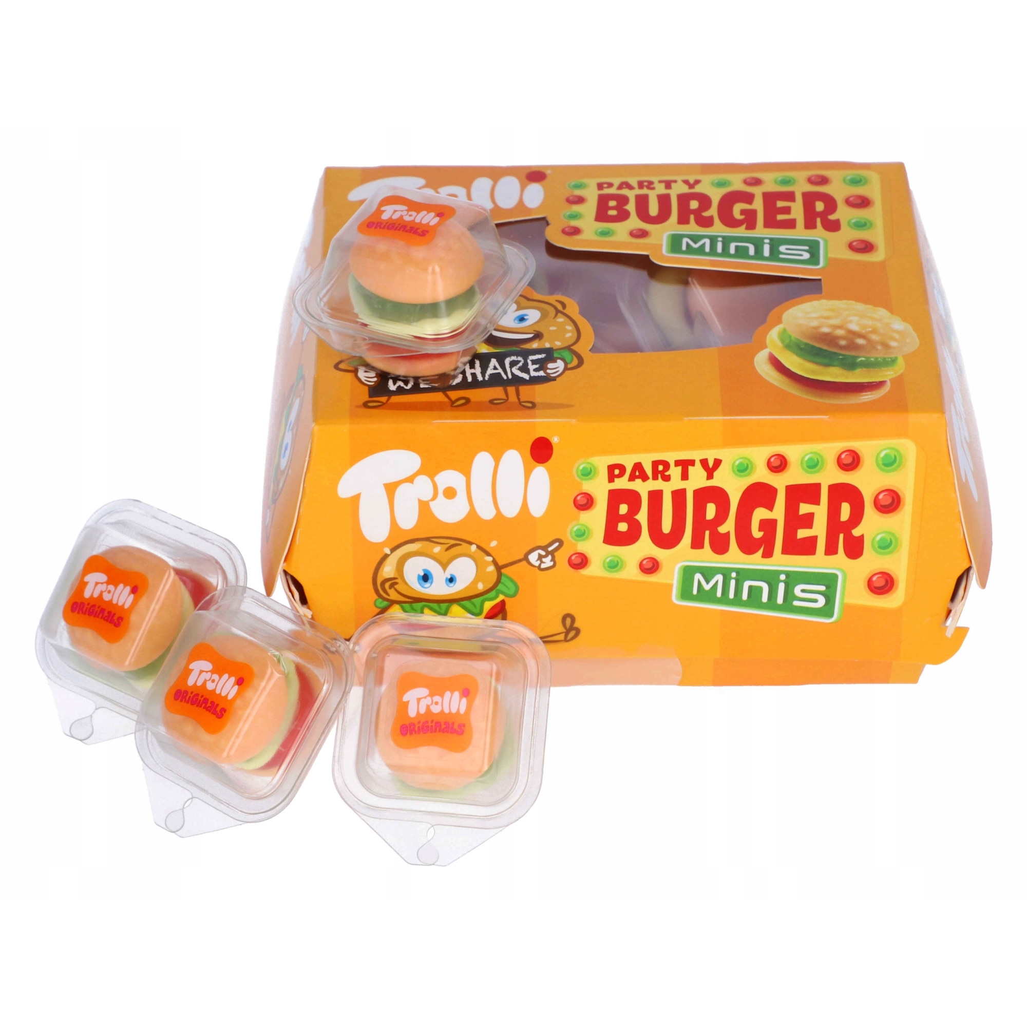 Jeleuri Party Burger Mini, Trolli, Aroma fructe,15 buc, 150 g - eMAG.ro