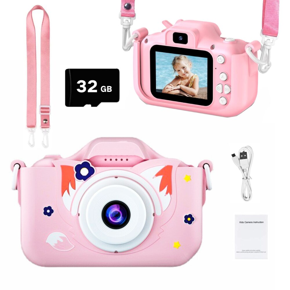 Camera foto pentru copii, NOTWAIT, Card de memorie 32GB, 600mAh, Roz ...
