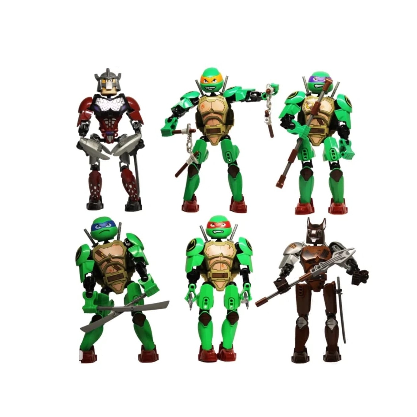 Set 6 Figurine Robot Ninja Turtles, multicolor, 18 cm - eMAG.ro