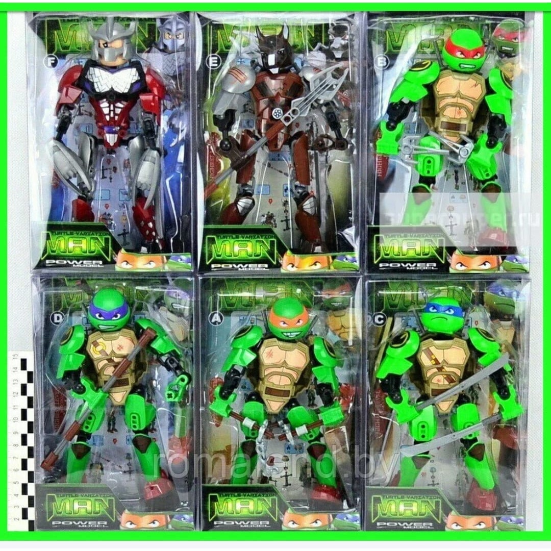 Set 6 Figurine Robot Ninja Turtles, multicolor, 18 cm - eMAG.ro