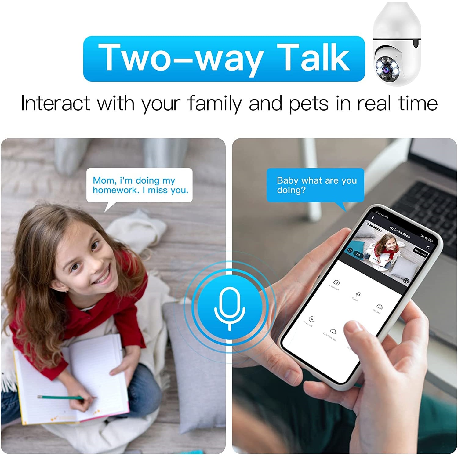 Camera de supraveghere SafeCams 5MP Full HD, Poate fi folosita ca bec ...