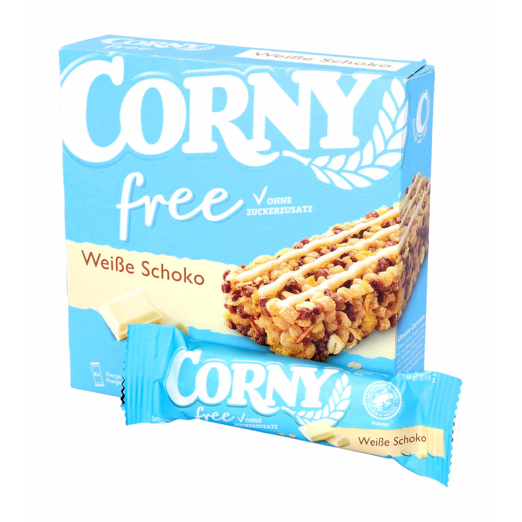Baton cu ciocolata alba, Corny, Fara zahar, 6 buc, 120 g - eMAG.ro