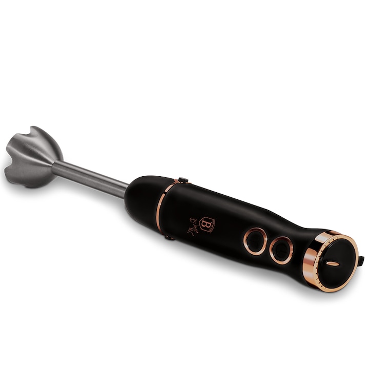 Blender de mana, Berlinger, Haus BH/9044, 500 W, 2 viteze, Functie Turbo, Negru/Auriu rose - eMAG.ro