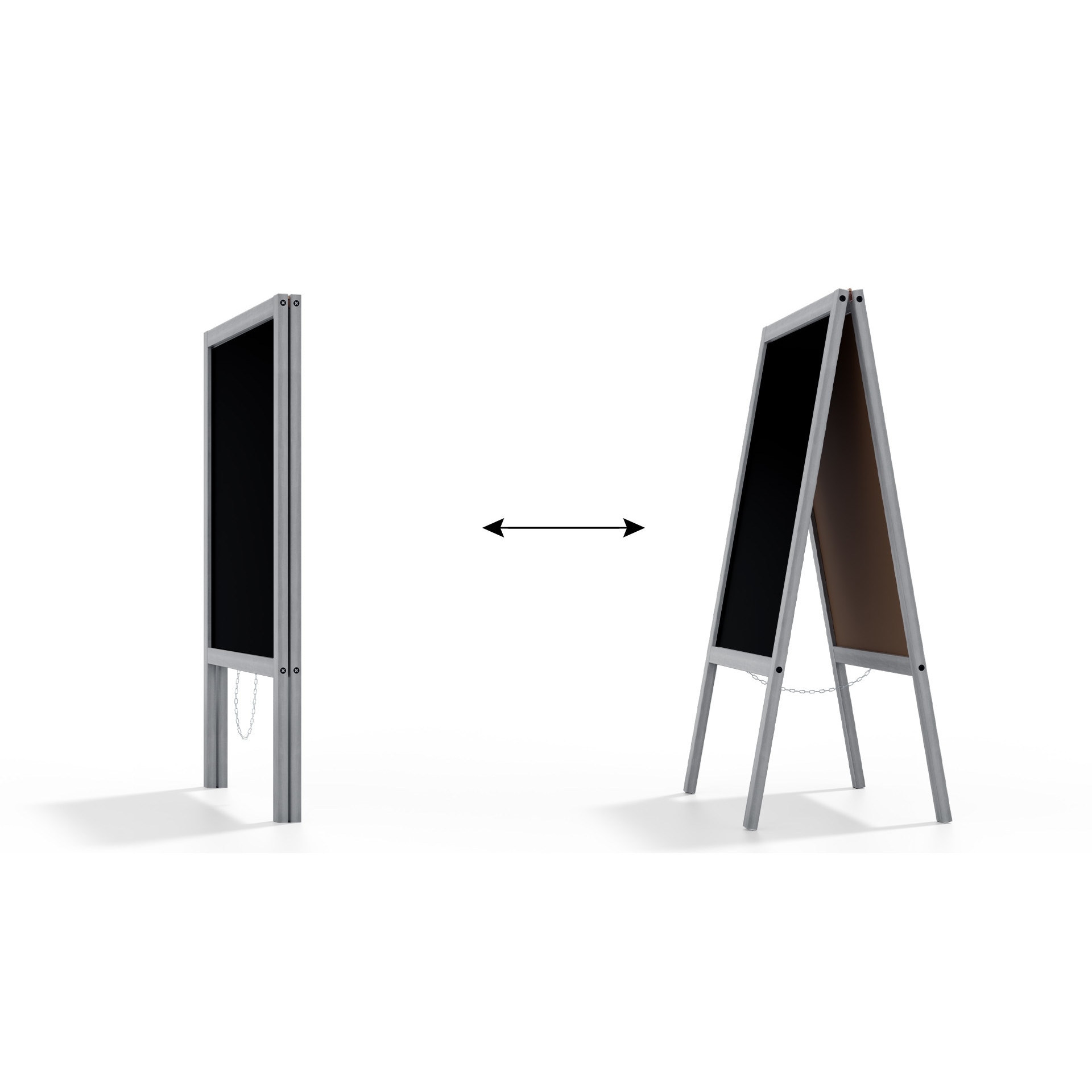 Panou stradal, Allboards, Lemn, 100 x 60 cm, Negru/Argintiu - eMAG.ro