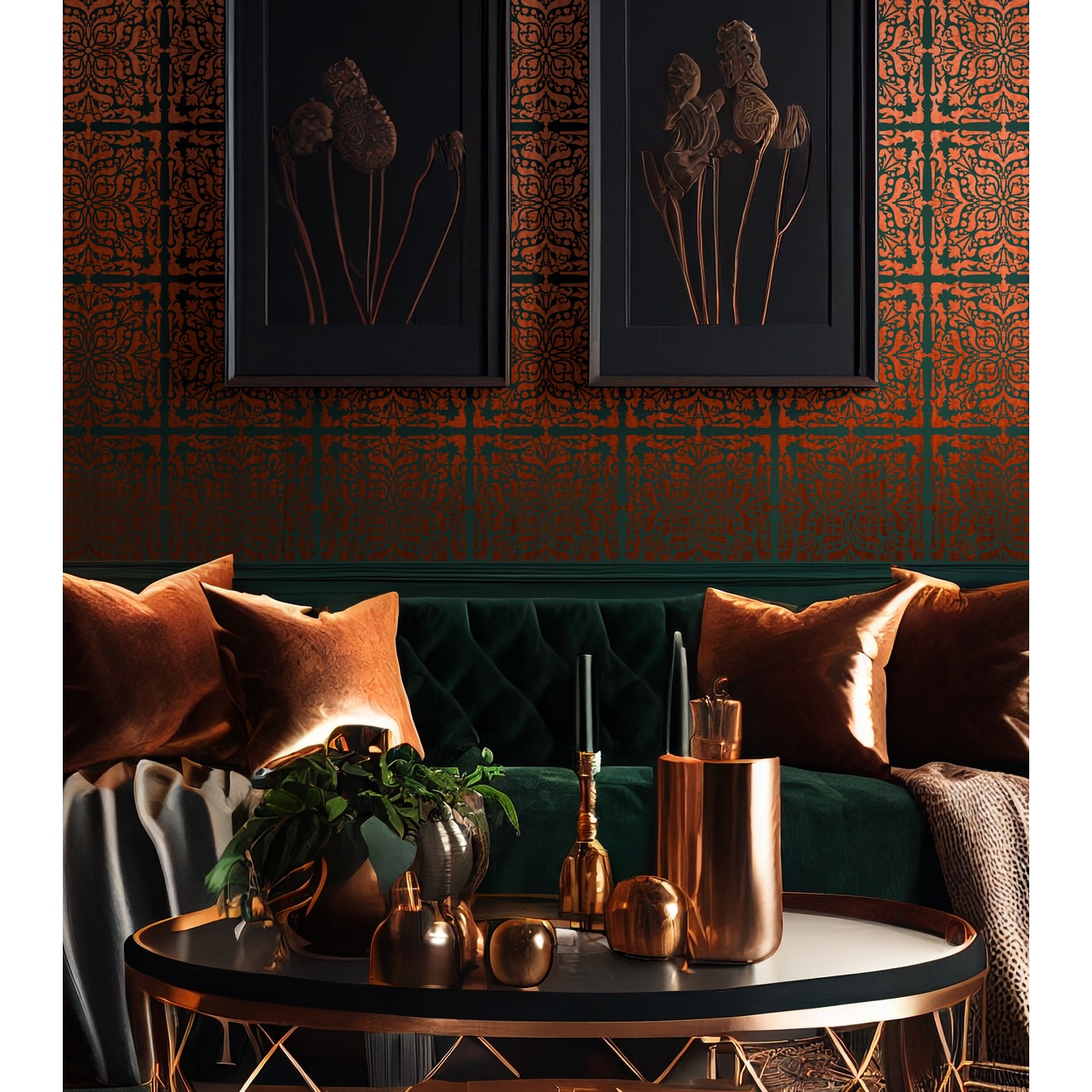 Sablon constructii 3D, Poppy Flower Tile, 60x60 cm, reutilizabil ...