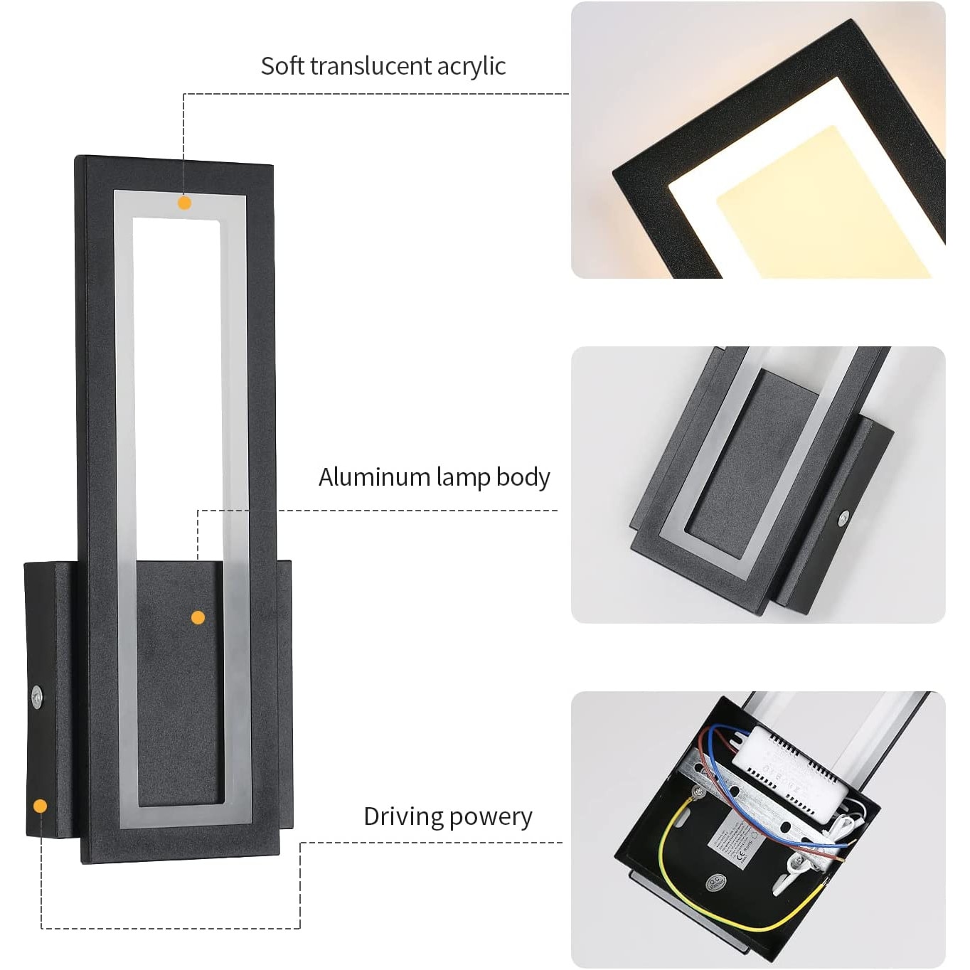 Lampa De Perete Cu Led, Toolight, Acrilic, Dreptunghi, 16w, 220v, 32 ...