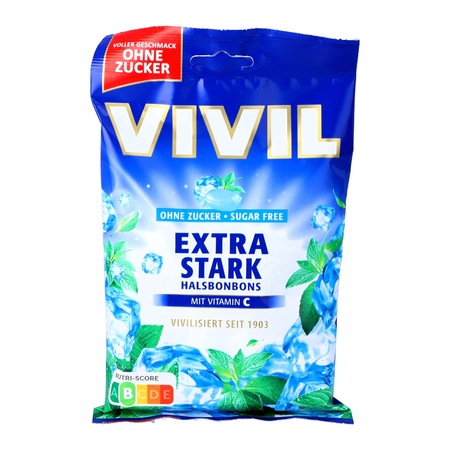 Bomboane pentru tuse Extra Strong, Vivil, Vitamina C/Ulei de menta, 132 ...