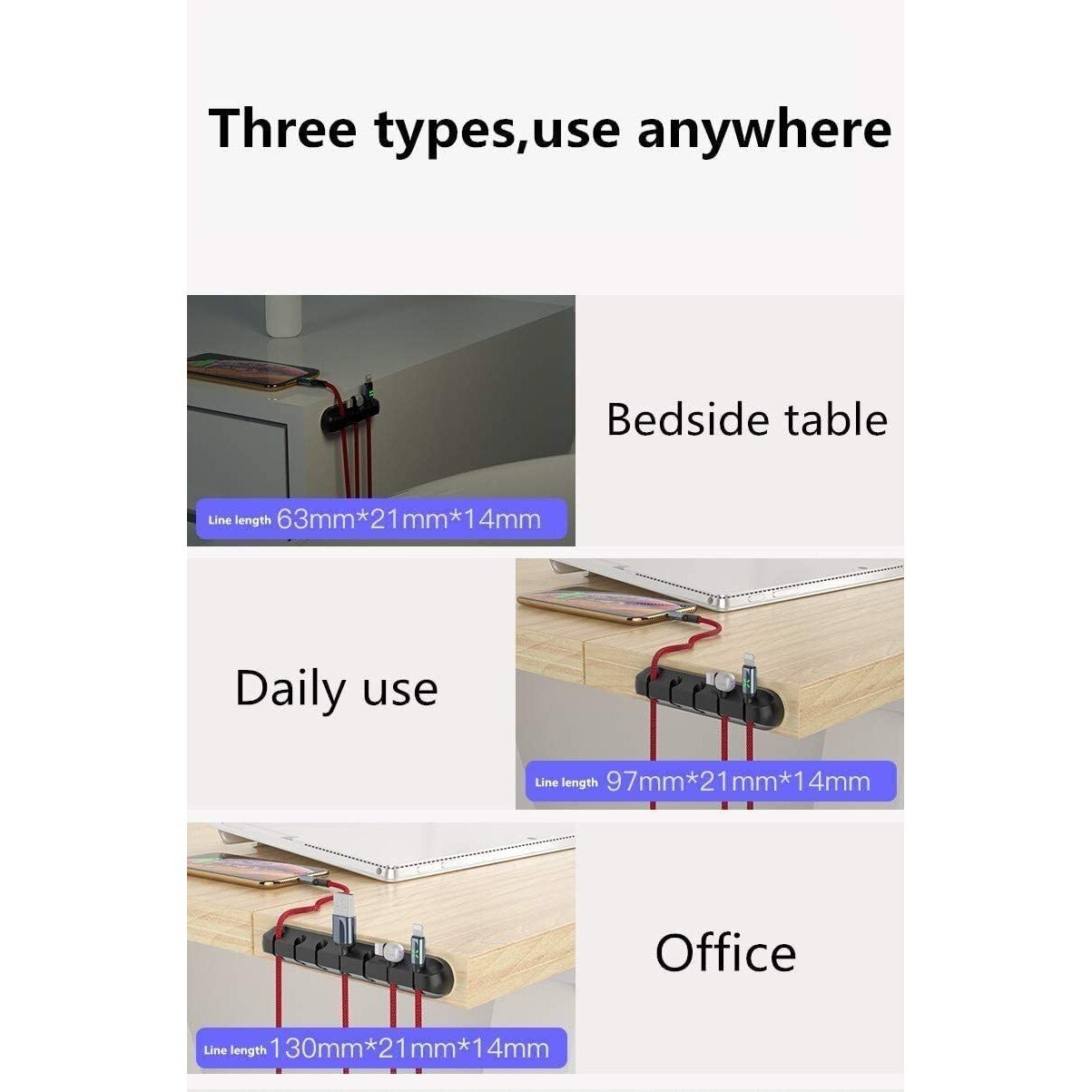 Organizator Cabluri, Flippy, Cable Clips, Fixare Dublu Adeziv, Silicon ...