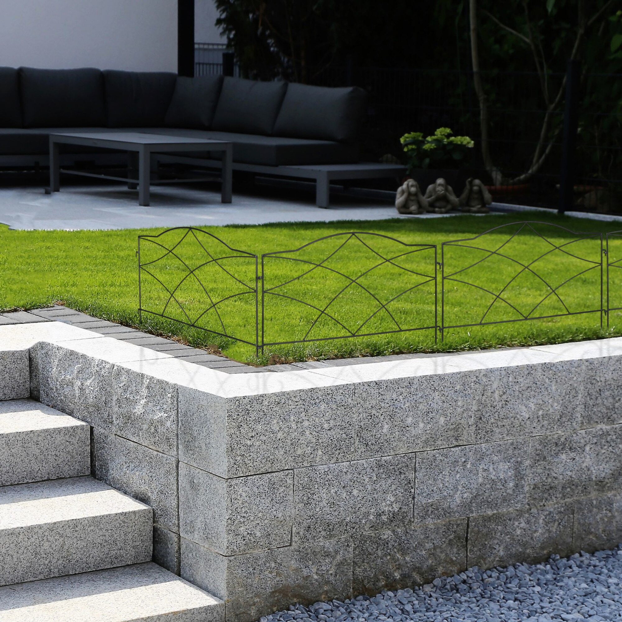 Pachet 6 buc bordura gardulet decorativ, din metal, pentru gazon sau ...