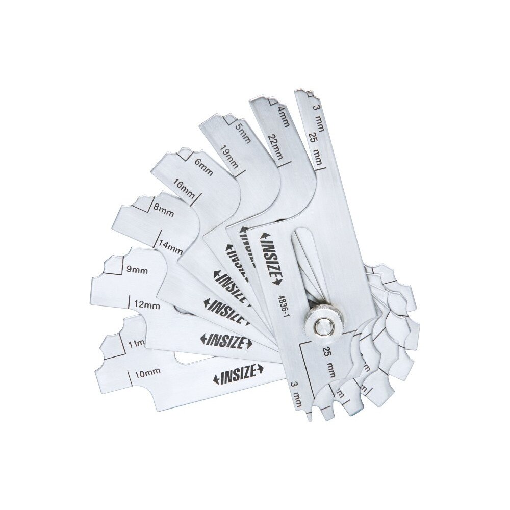 Calibru sudura in colturi, 3 - 25 mm, 7 lame, Insize - eMAG.ro